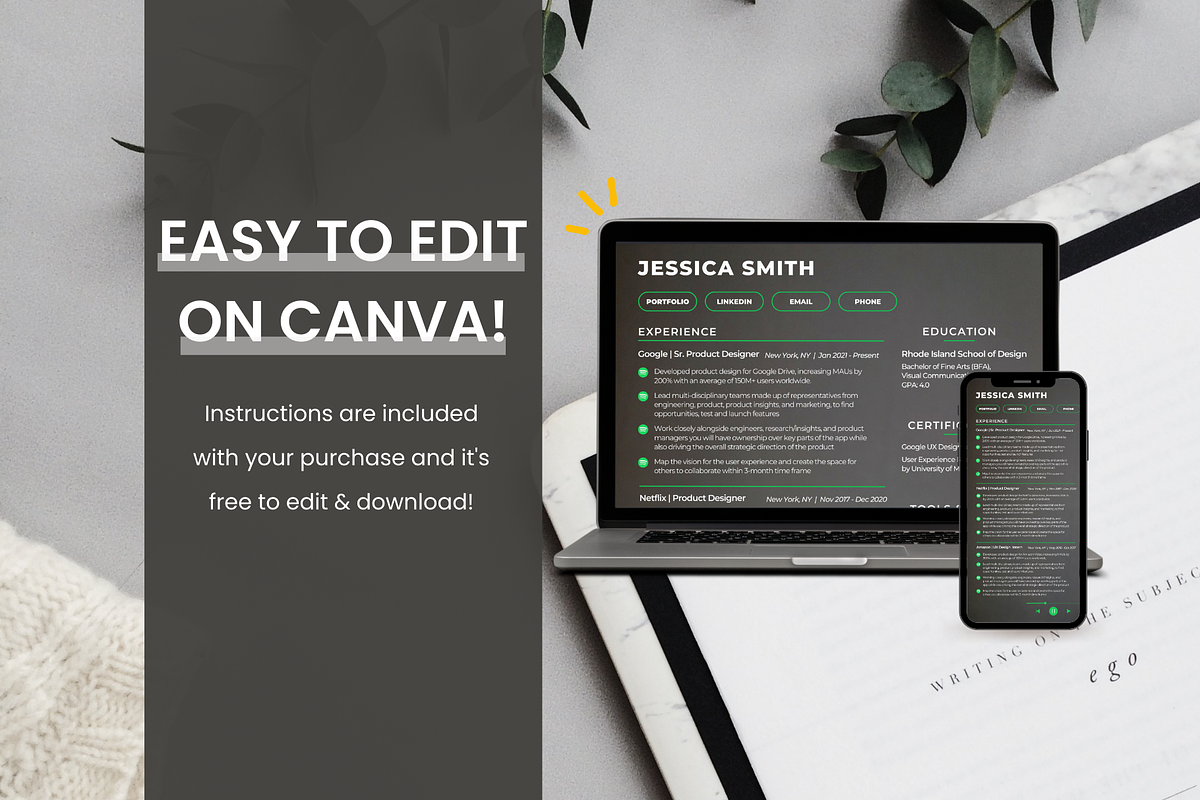 Spotify Resume Template 2023 ATS CV