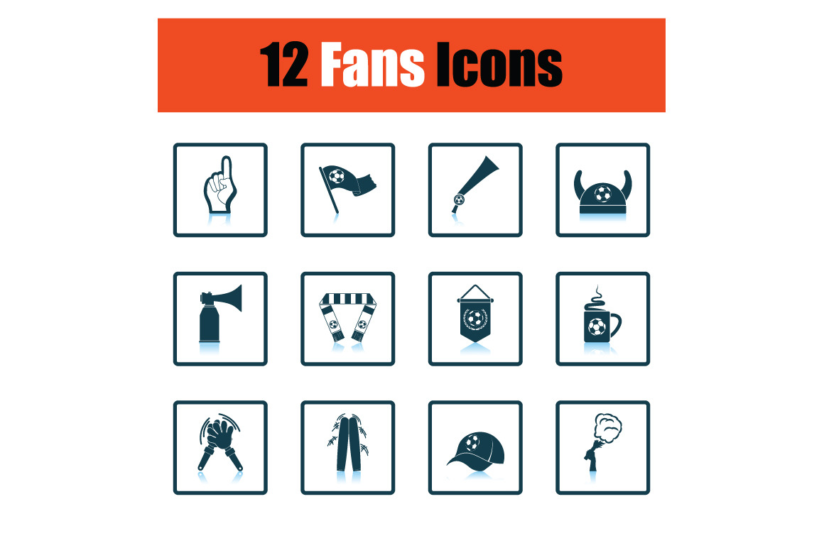 Set of soccer fans icons, an Icon by Pavel Vectors