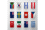 Realistic 3d flags icons, an Object Illustration by Vector Tradition