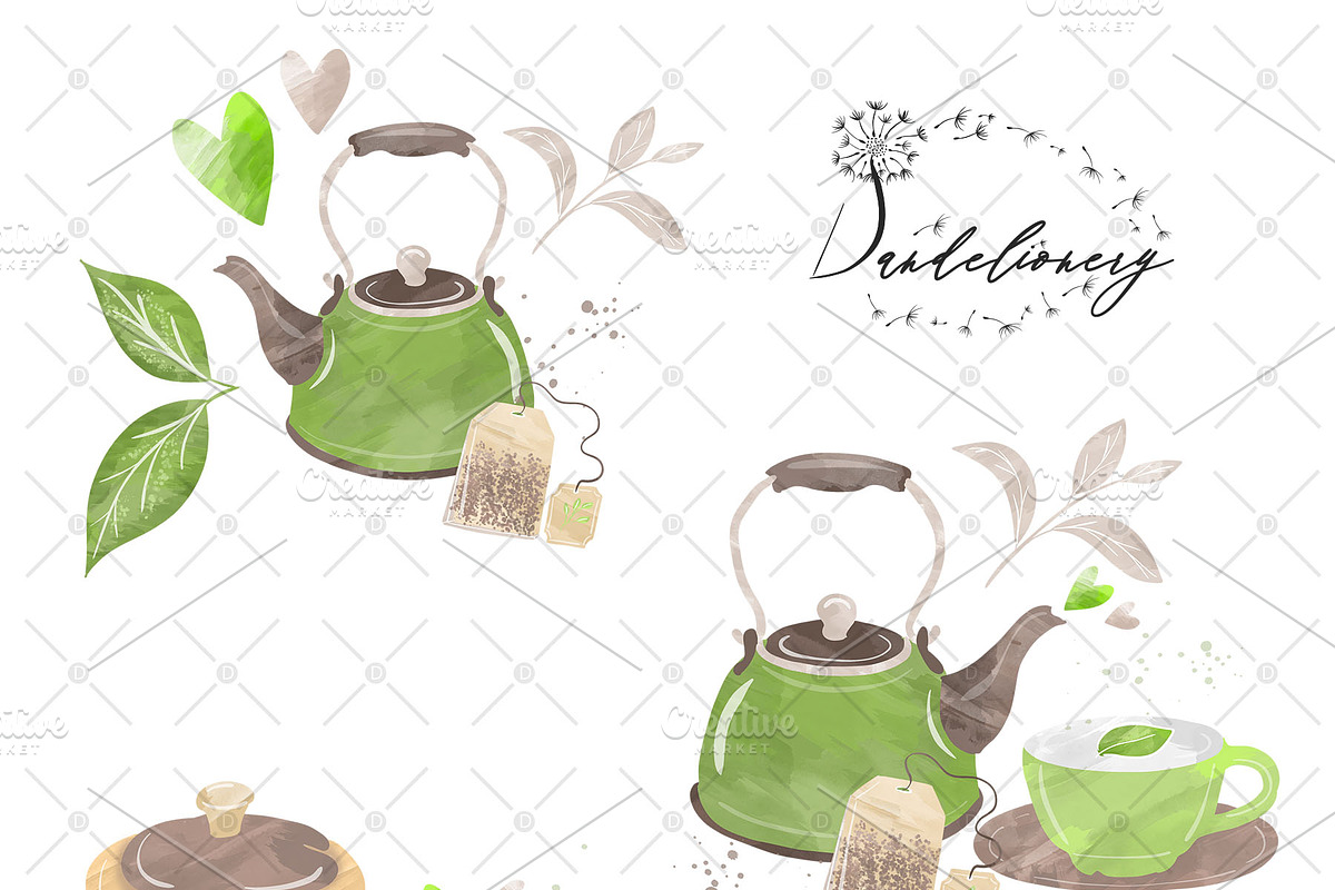 Green Tea design, a Food Illustration by designloverstudio
