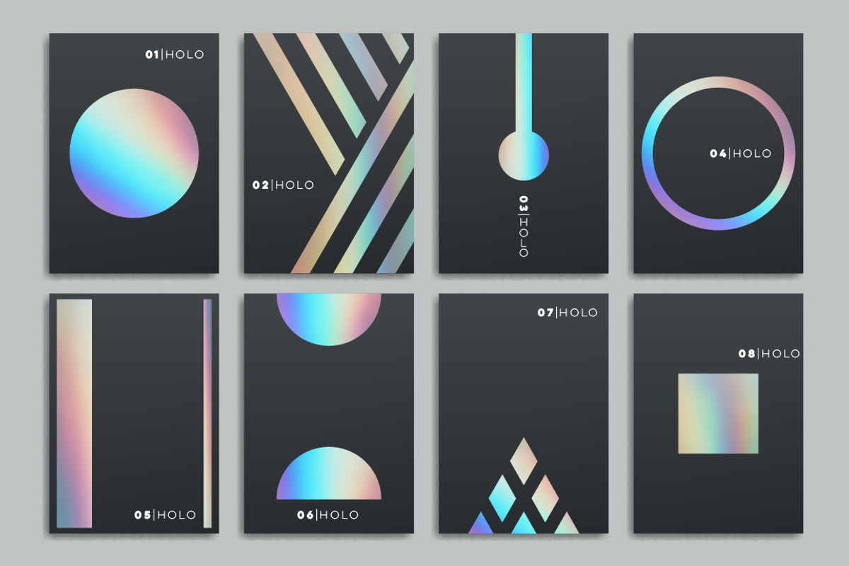 8 holographic textures and templates, a Texture Graphic by Seavector