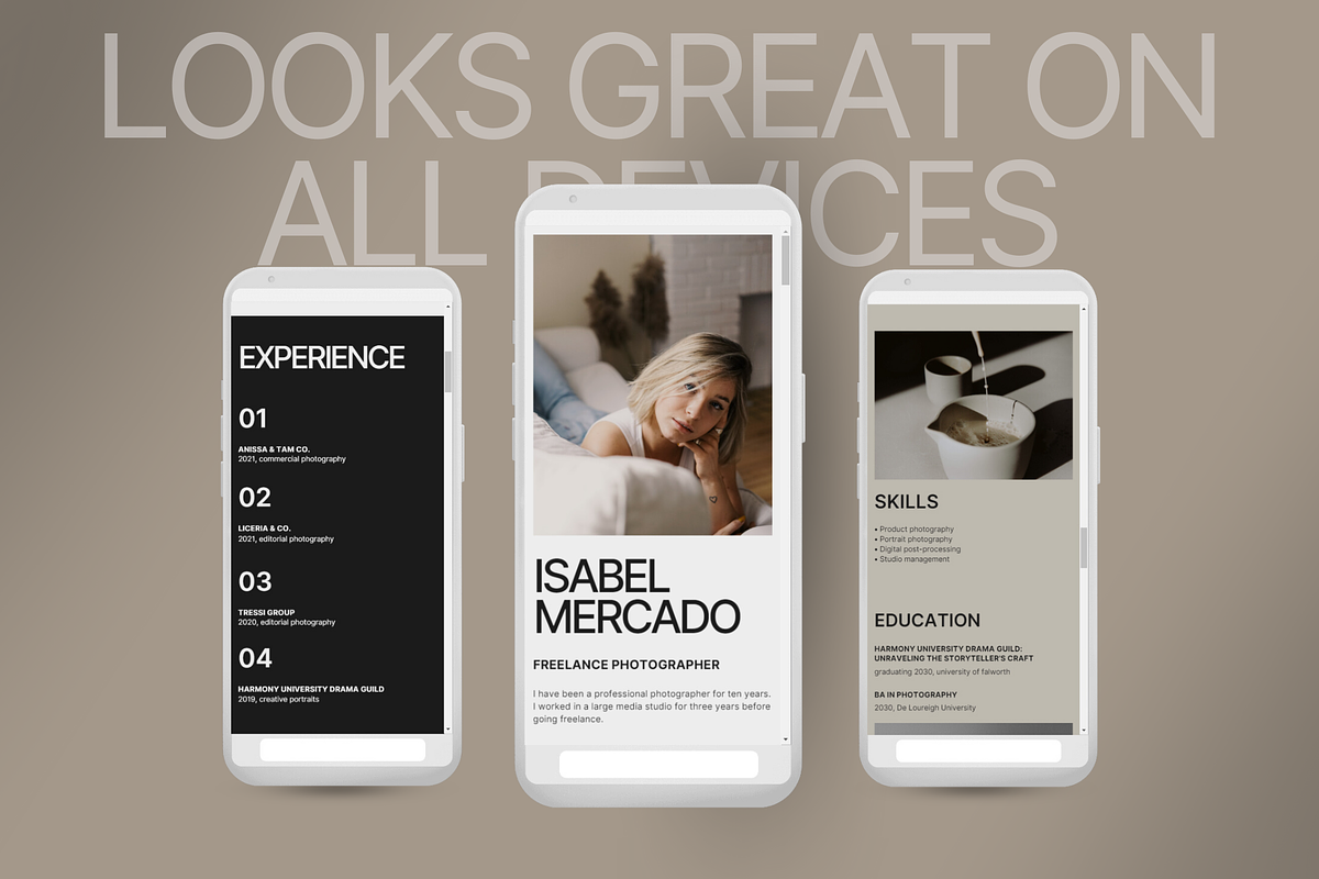 Portfolio Website Template in Canva