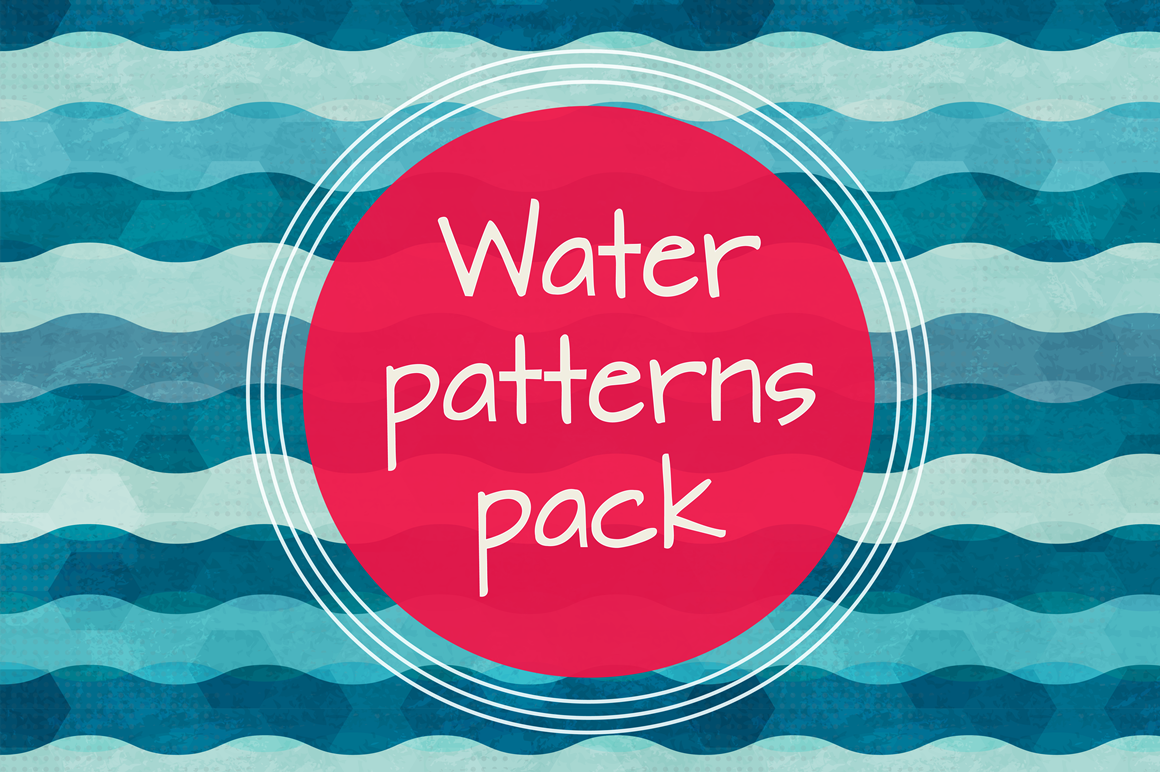 Water vector patterns pack, a Pattern Graphic by Gudiny