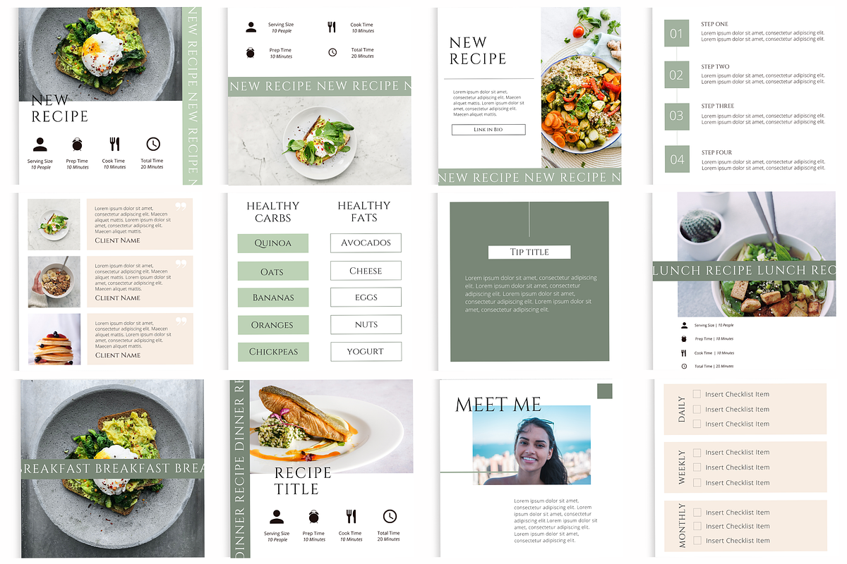 Food Blog Social Media Templates | Creative Market