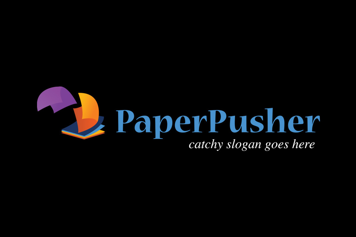 Paper Pusher Logo, a Branding & Logo Template by aaron robertson design