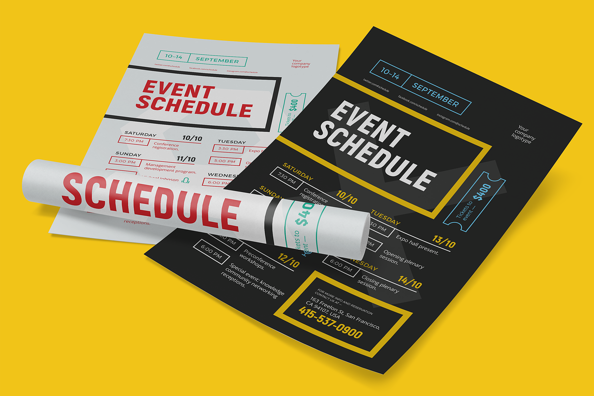 Schedule Event Poster Template, a Poster Template by EDT.Graphics