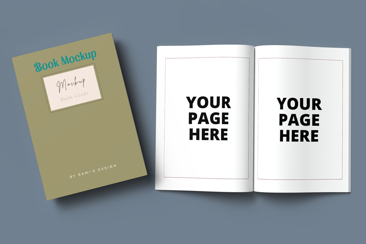 7x10 Book Cover and Pages Mockup, a Books & Magazine Mockup by Rami's ...