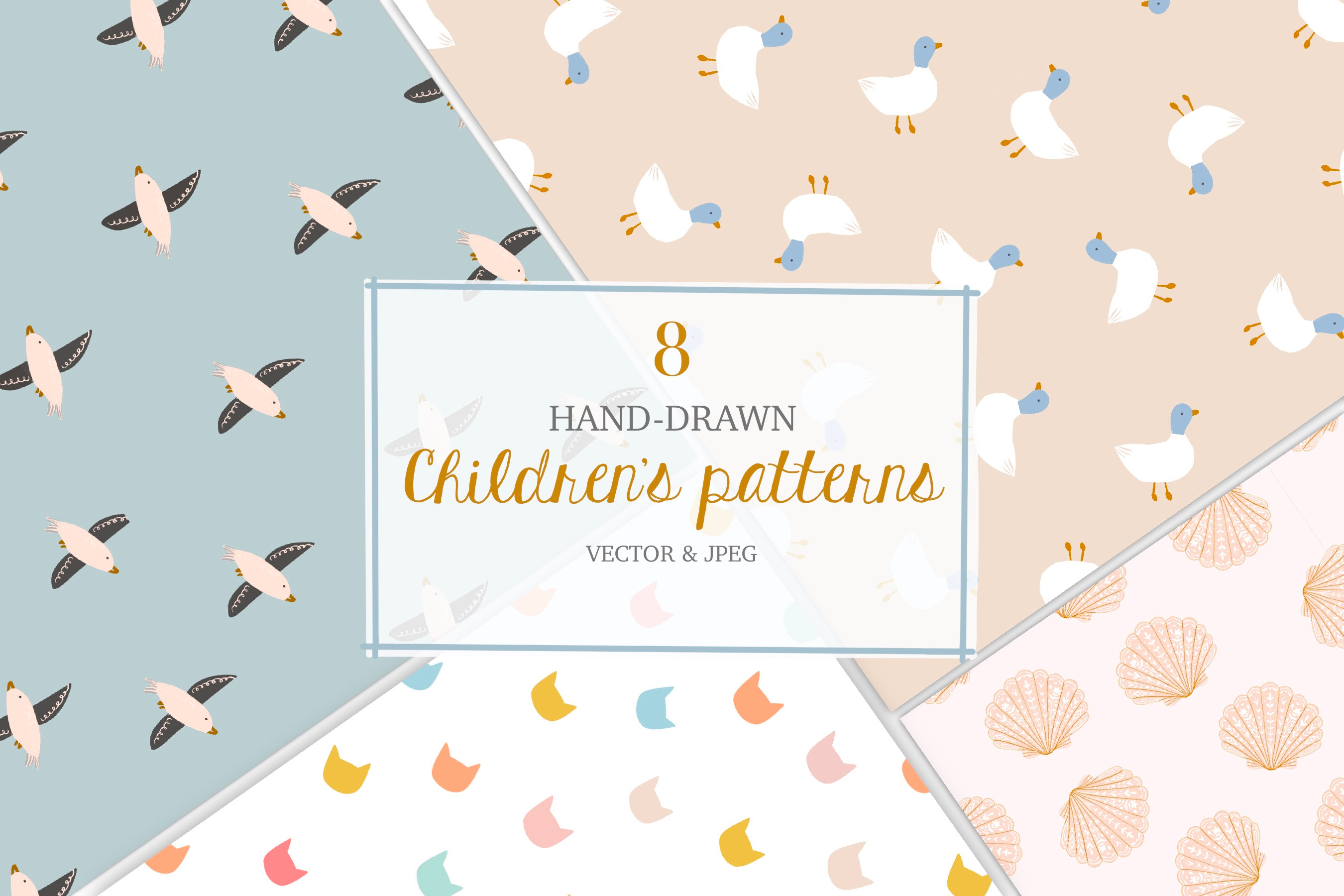 Hand-drawn children’s patterns, a Pattern Graphic by Katie Lisker