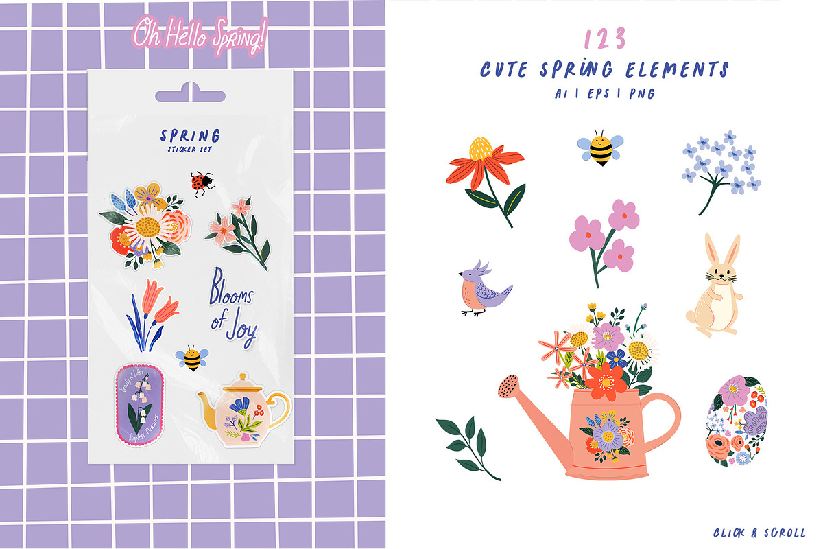 Spring Floral Clipart Collection, an Object Illustration by Essentially ...