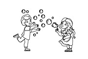 kid soap bubbles vector, a Healthcare Illustration by pikepicture
