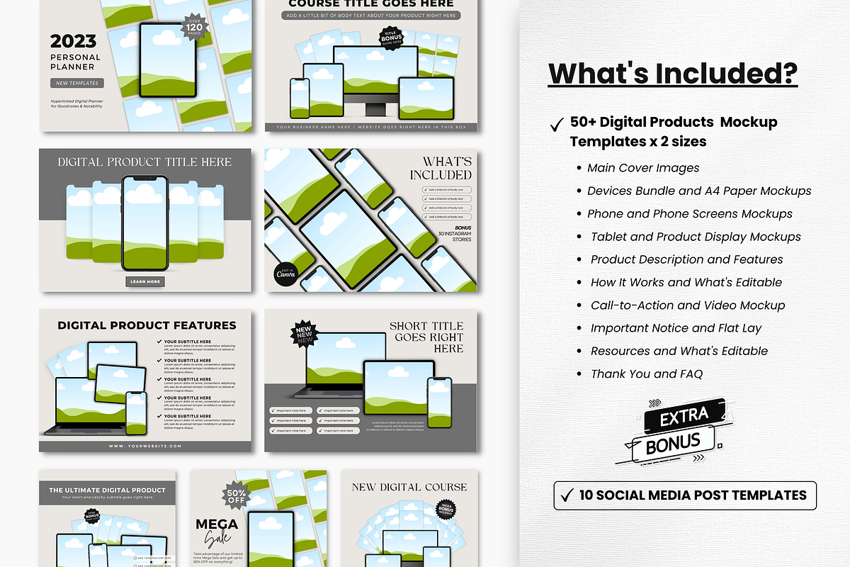 Digital Products Mockup Templates