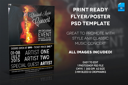 Magician Poster Print Template, a Flyer Template by Illusiongraphic