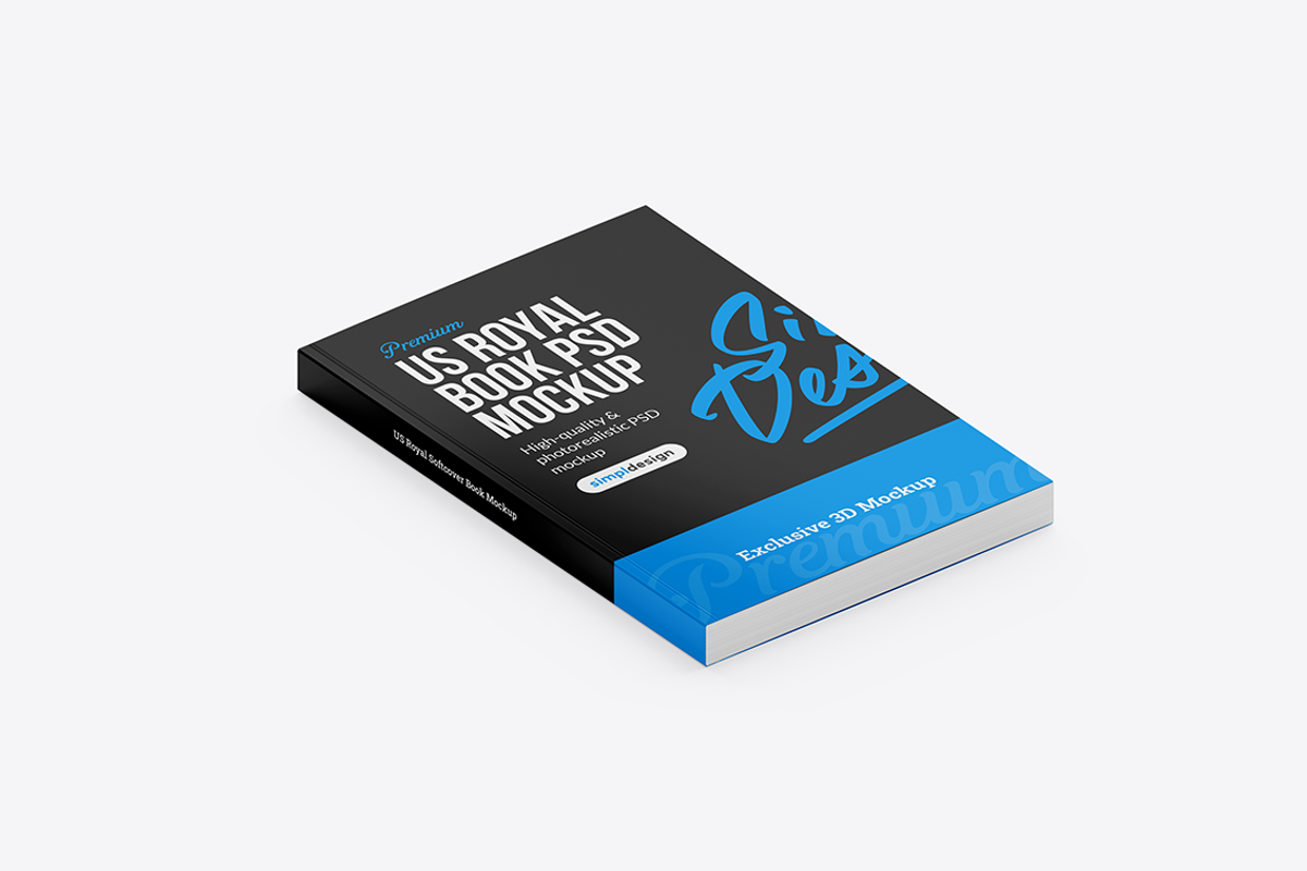 US Royal Softcover Book Mockup, a Books & Magazine Mockup by SimplDesign