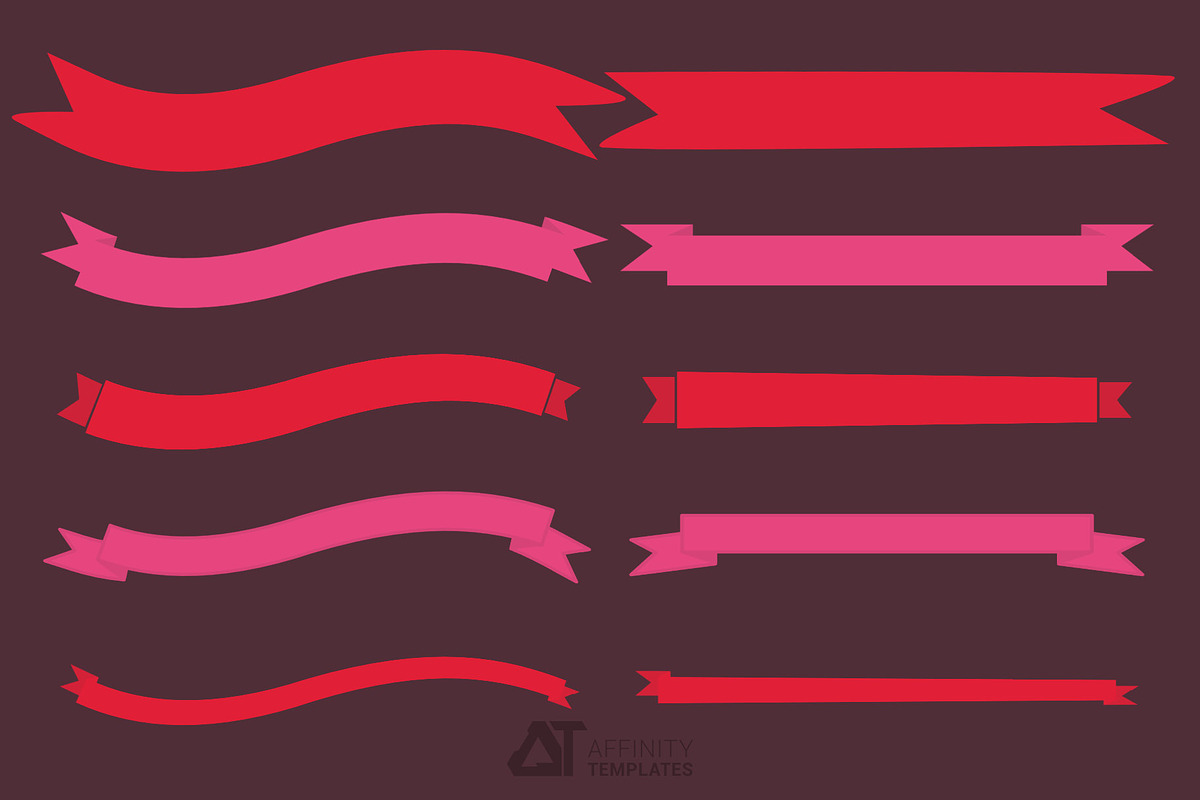 Ribbon Brush Pack for Affinity Apps, a Brush Add-On by Affinity Templates