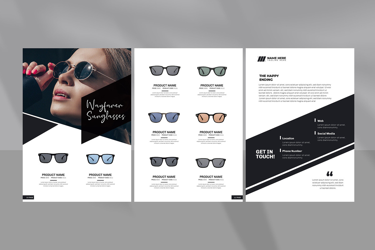 Sunglasses Product Catalog Template, a Brochure Template by afsar.hossain