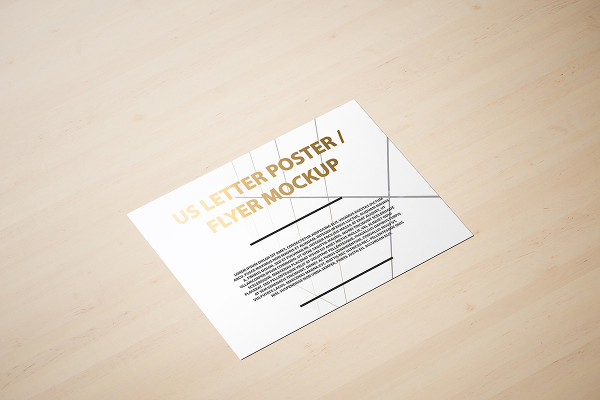 US Letter Flyer Mockup, a Print Template by professorinc