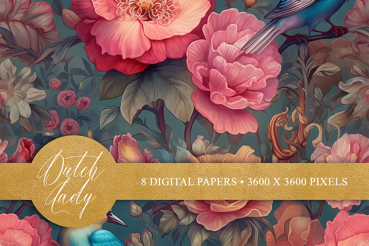 Seamless Romantic Vintage Wallpapers, a Pattern Graphic by The Dutch ...