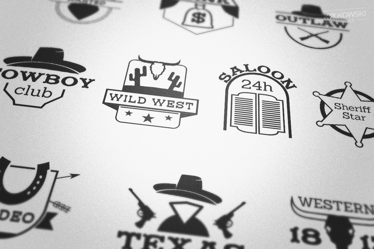 Wild West Country Badges Logos, a Branding & Logo Template by Krukowski ...