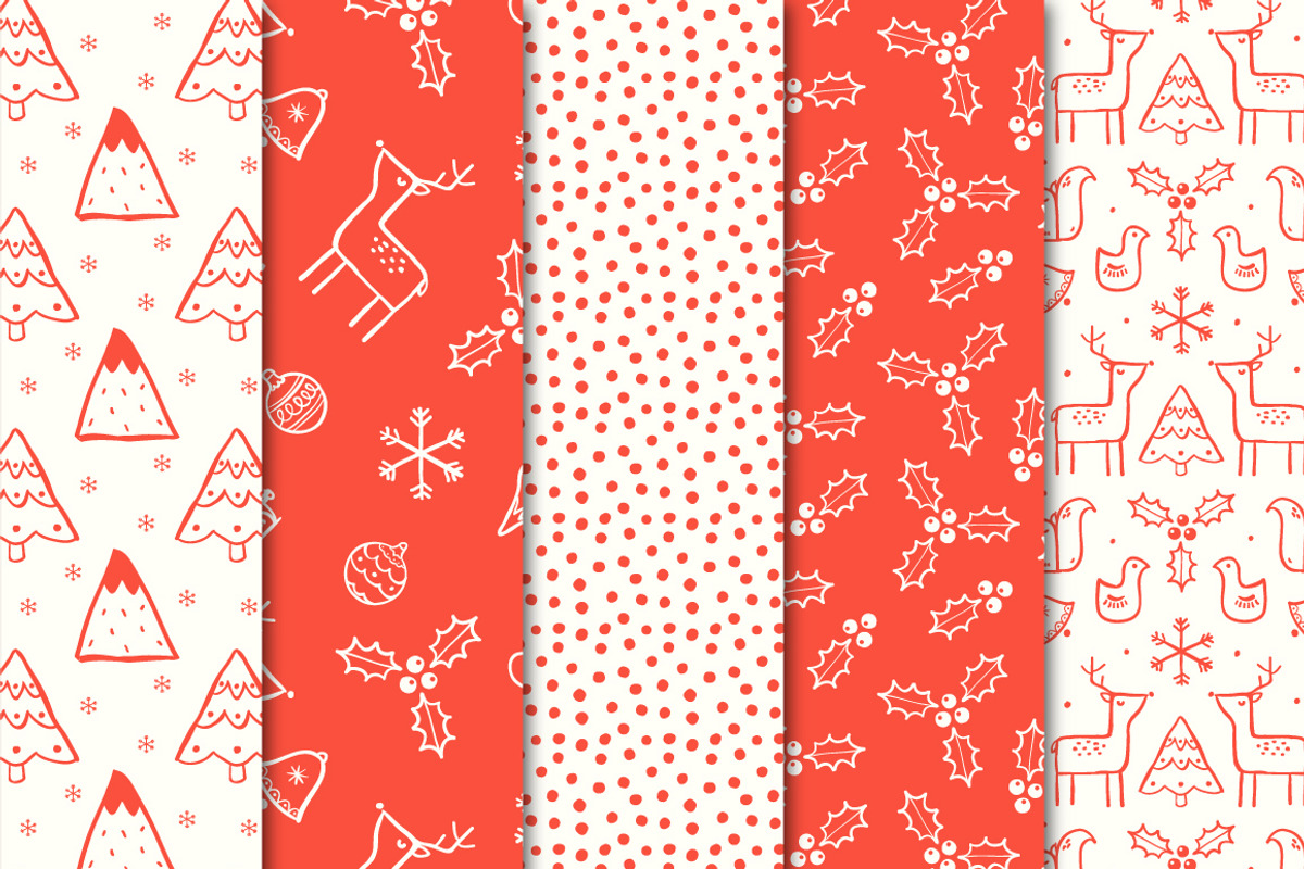 Digital Paper Red Christmas, a Pattern Graphic by Maishop