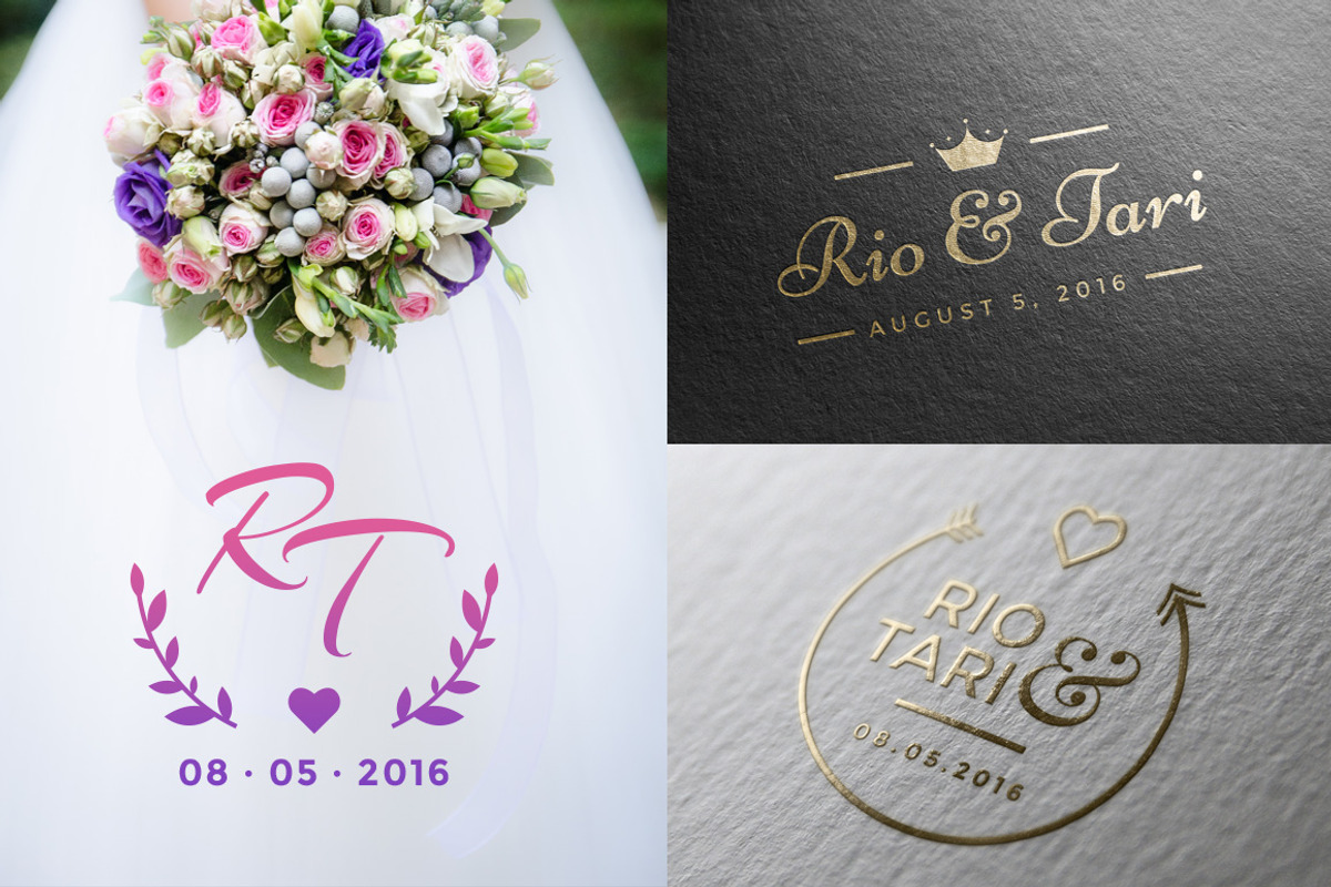20 Minimalist Wedding Logos Vol1, a Branding & Logo Template by MockUpgrade