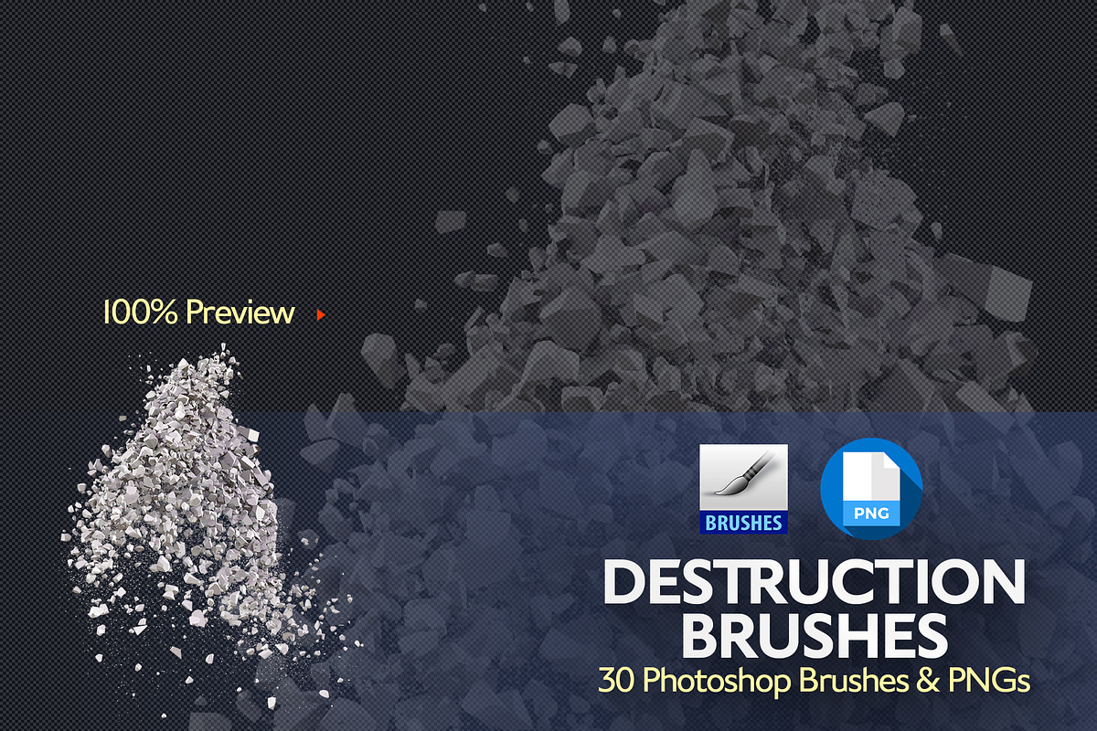 Destruction PS Brushes and PNGs, a Brush Add-On by Creative Graphics