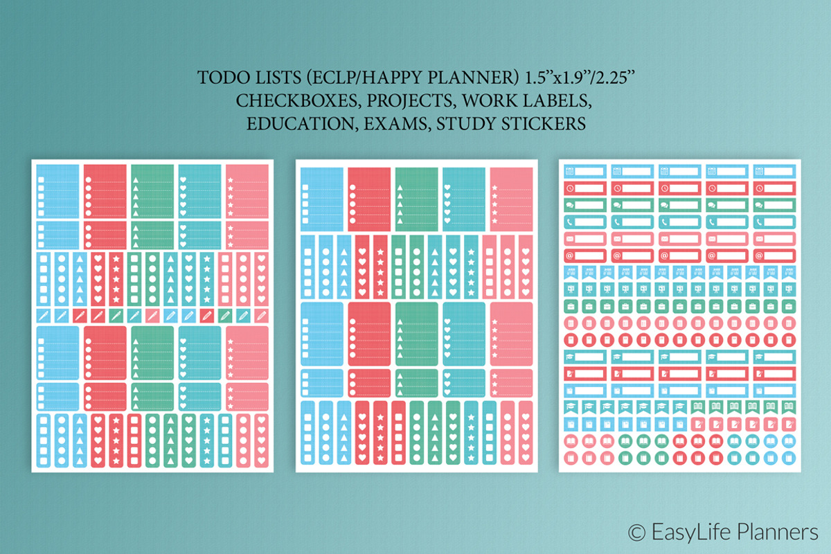 Printable Stickers for Happy Planner, a Stationery Template by ...