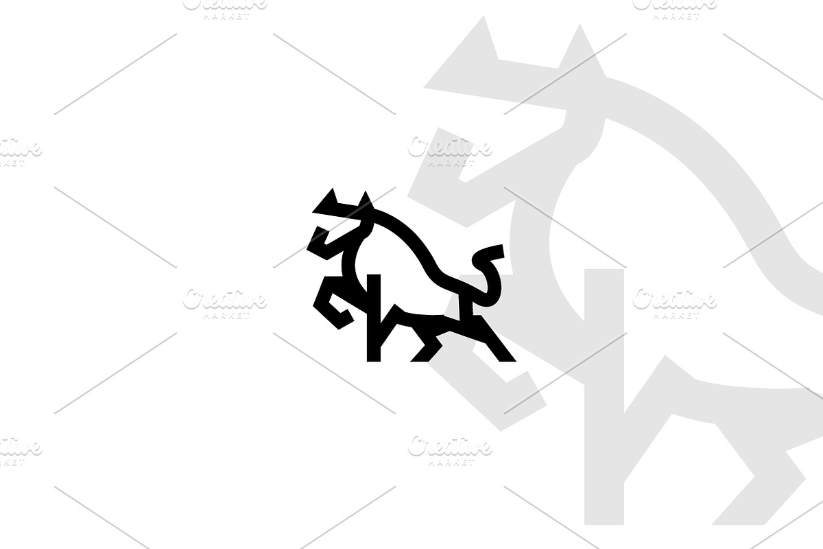 Lines bull logo design template