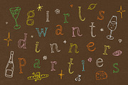 Cocktail Night Festive Hand-drawn Font