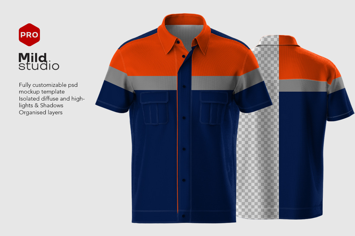 Work Uniform SS Mockup V.01, a Shirt Mockup by Mildstudio
