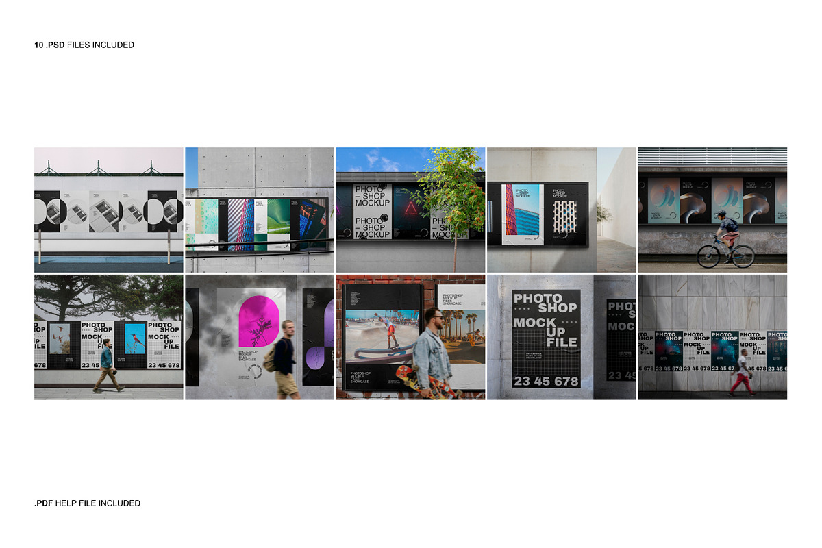 Wall Poster Mockup Set (10 PSD)