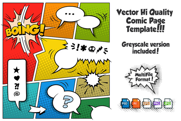 Vector Comic Page Template 2, an Illustration by FourLeafLover