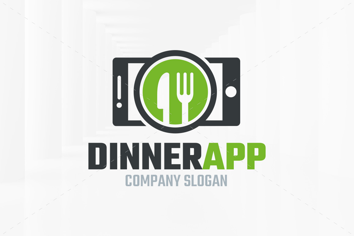 Dinner App Logo Template, a Branding & Logo Template by LOGOMAGINE
