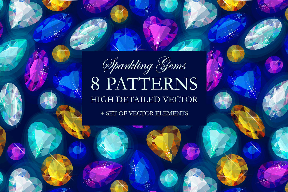 Gems Patterns, a Pattern Graphic by GreyLilac | Creative Market