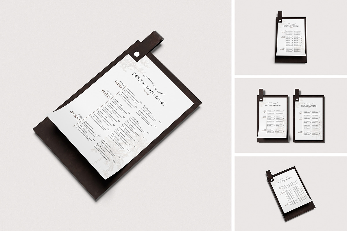 High Quality Restaurant Menu Mockup, an Advertising Mockup by swsi-studio