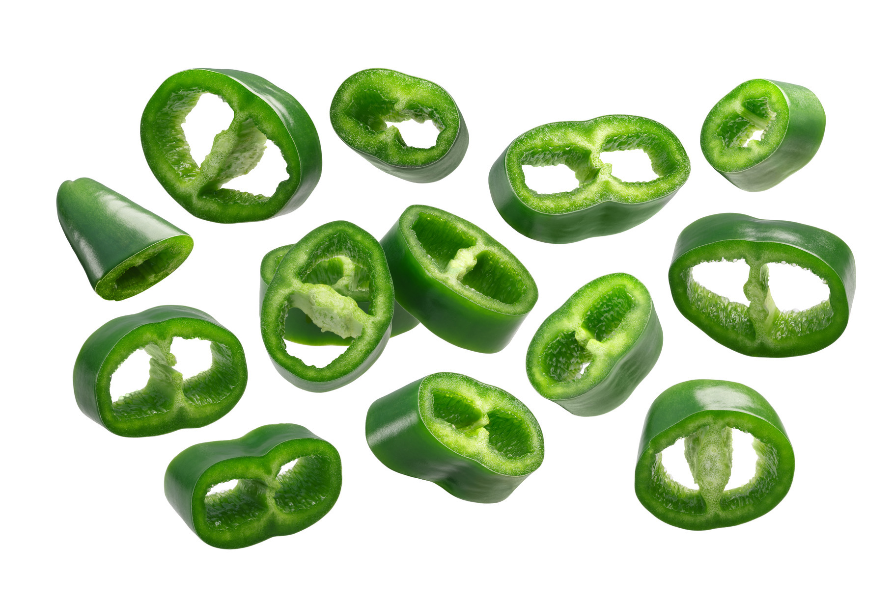 Green Peppers slices, a Food & Drink Photo by Hortimages | Creative Market