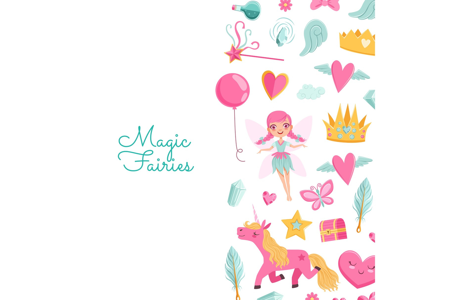 Vector cute cartoon magic and, a Background Graphic by Onyx | Creative ...