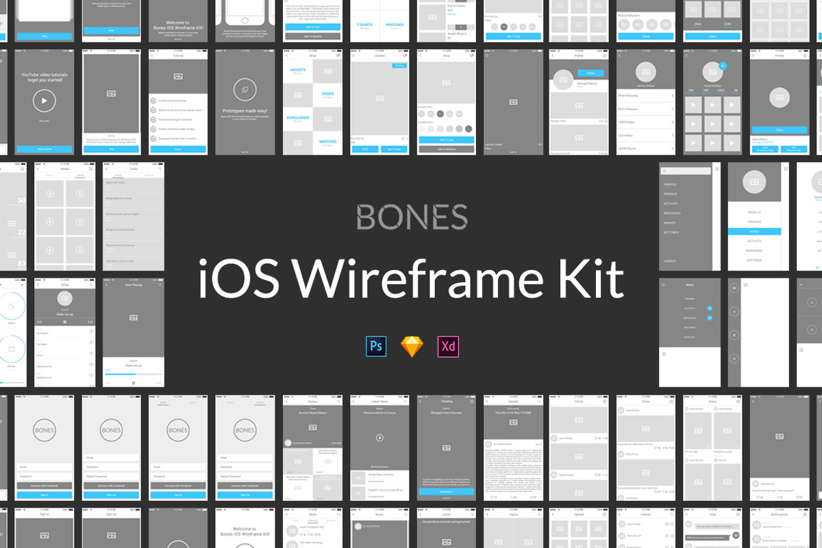 Massive Wireframe Bundle, a Wireframe Template by Web Donut