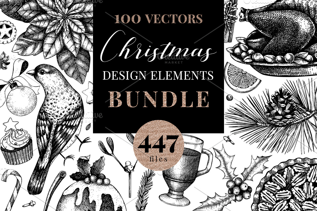 Christmas Elements. Winter Bundle, a Seasonal Illustration by Yevheniia