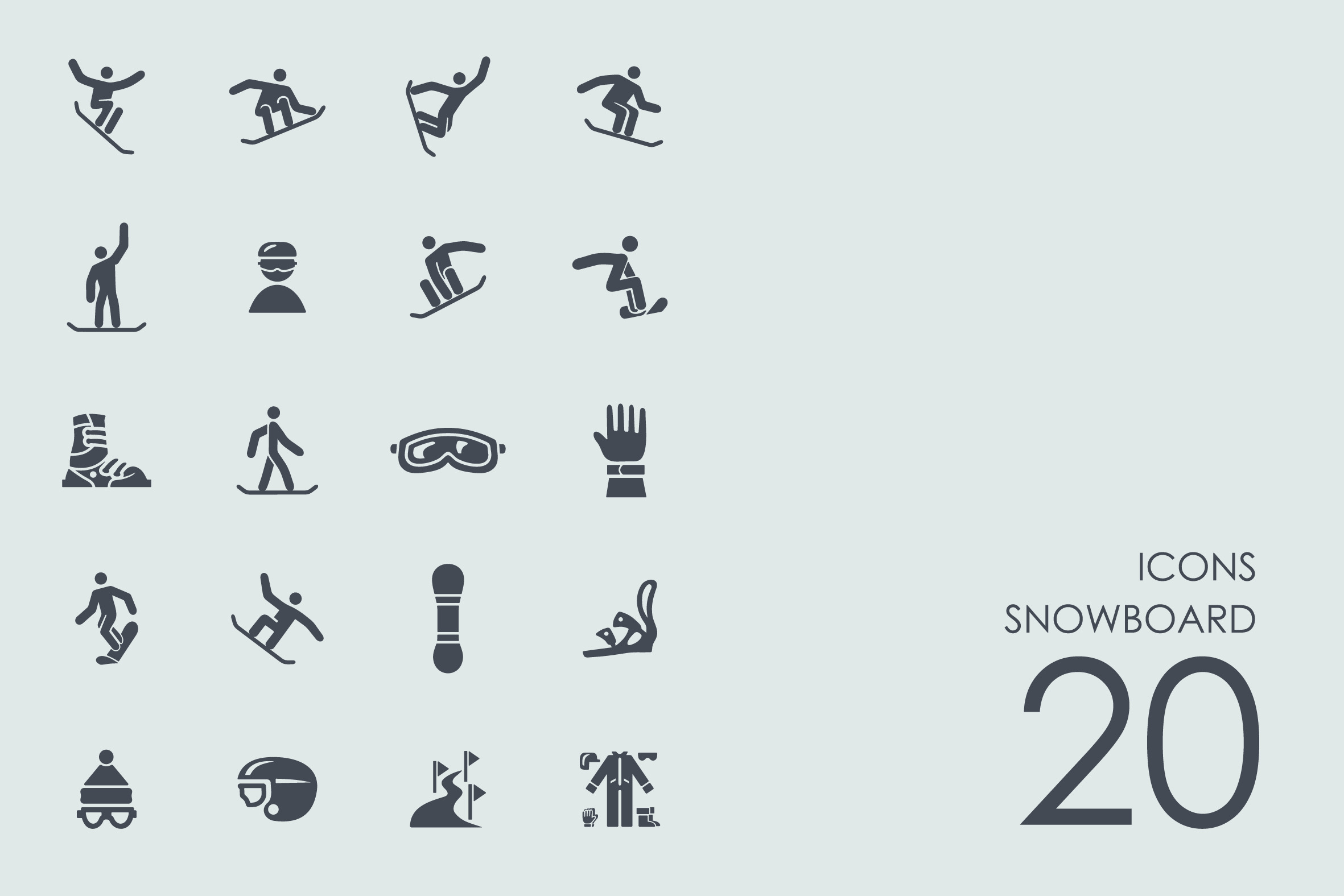 Snowboard icons | Icons ~ Creative Market