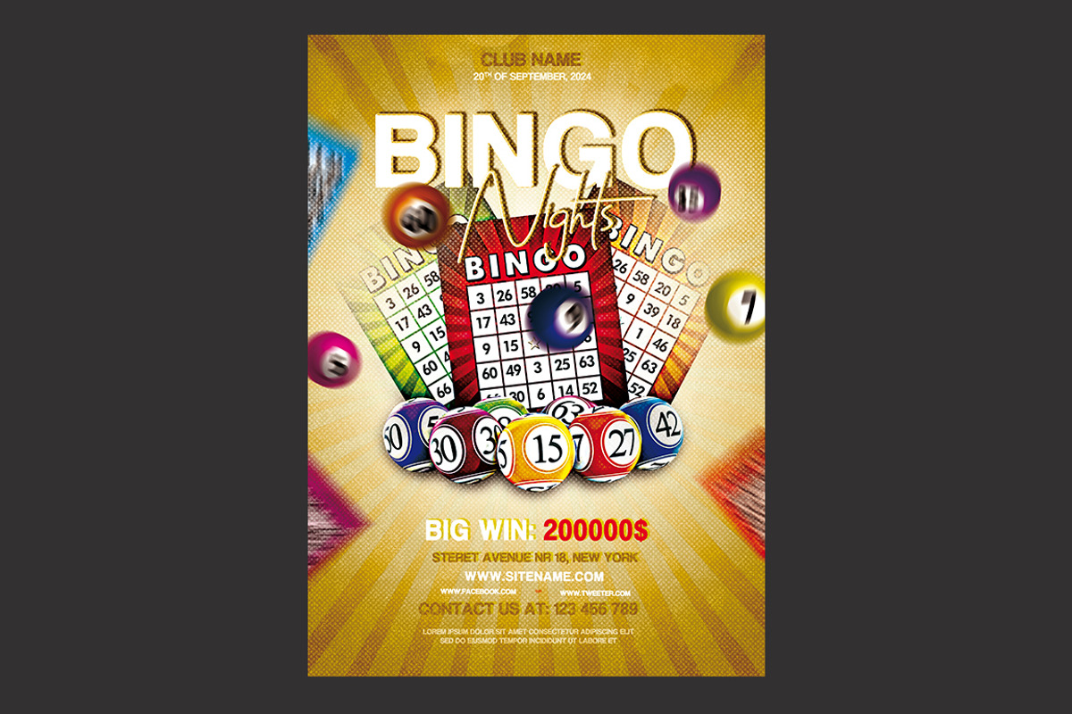 Bingo Flyer Template, a Flyer Template by DSGraphicDesign