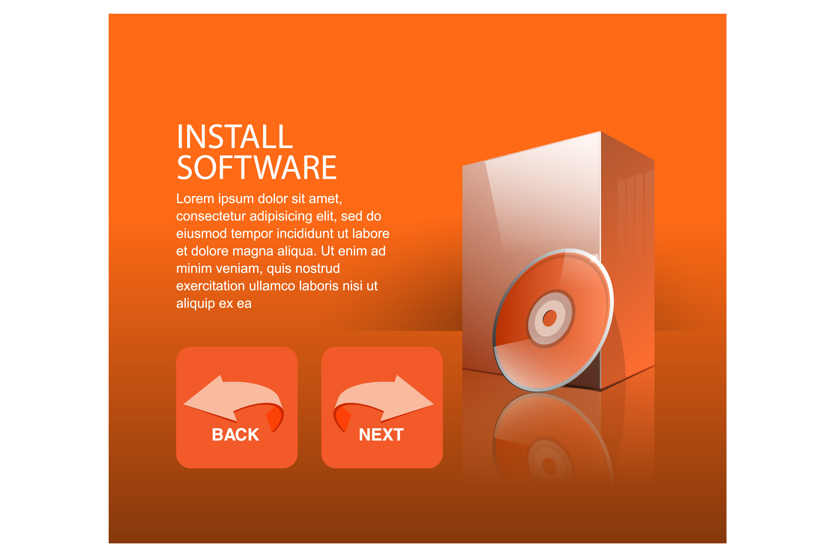 Design a software installation on pc, a Technology Illustration by Sunny