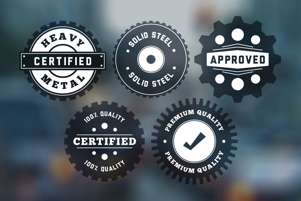 Vintage Gear Badges Vector Pack, a Graphic by Design Panoply