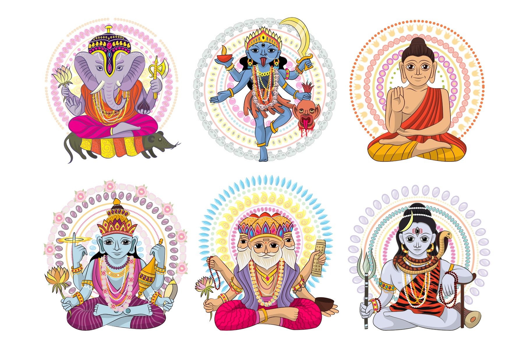 Indian god vector hinduism godhead, a Decorative Illustration by ...