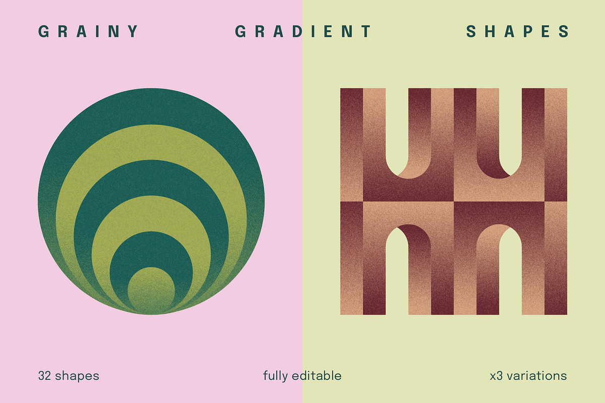 Grainy Gradient Shapes