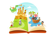 Fairy Tale Pop Up Book Illustration | Illustrations ~ Creative Market