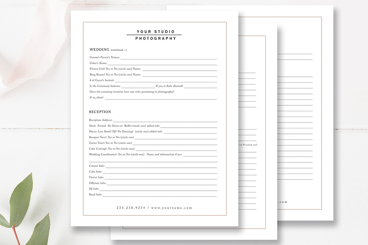 Wedding Planning Questionnaire, a Stationery Template by By Stephanie ...
