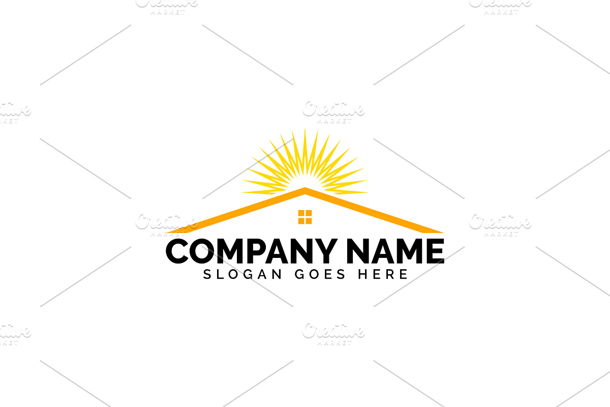 sun house logo, a Branding & Logo Template by meisuseno