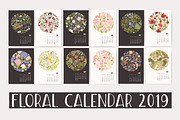 Floral wall calendar 2018, 2019, a Work Illustration by Good Studio