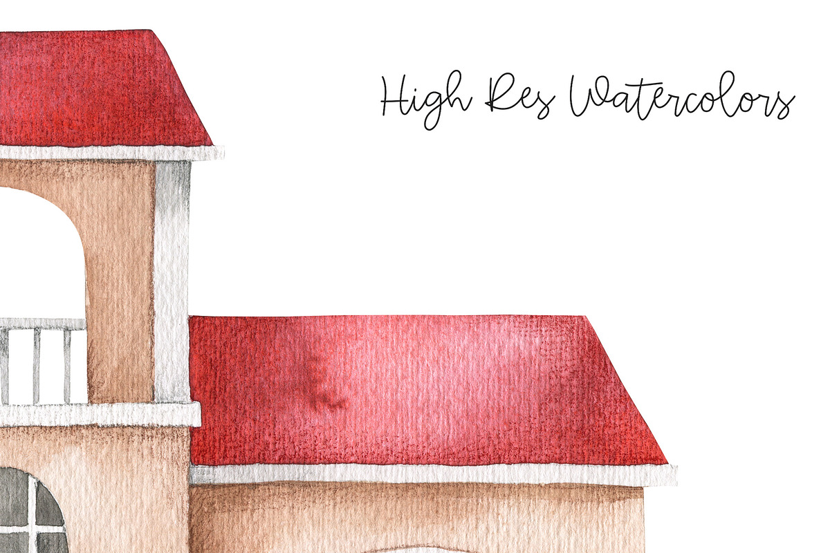 Fire station - watercolor set, a Decorative Illustration by Alesya Pytskaya