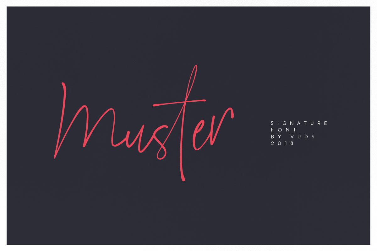 Muster Script, a Script Font by vuuuds